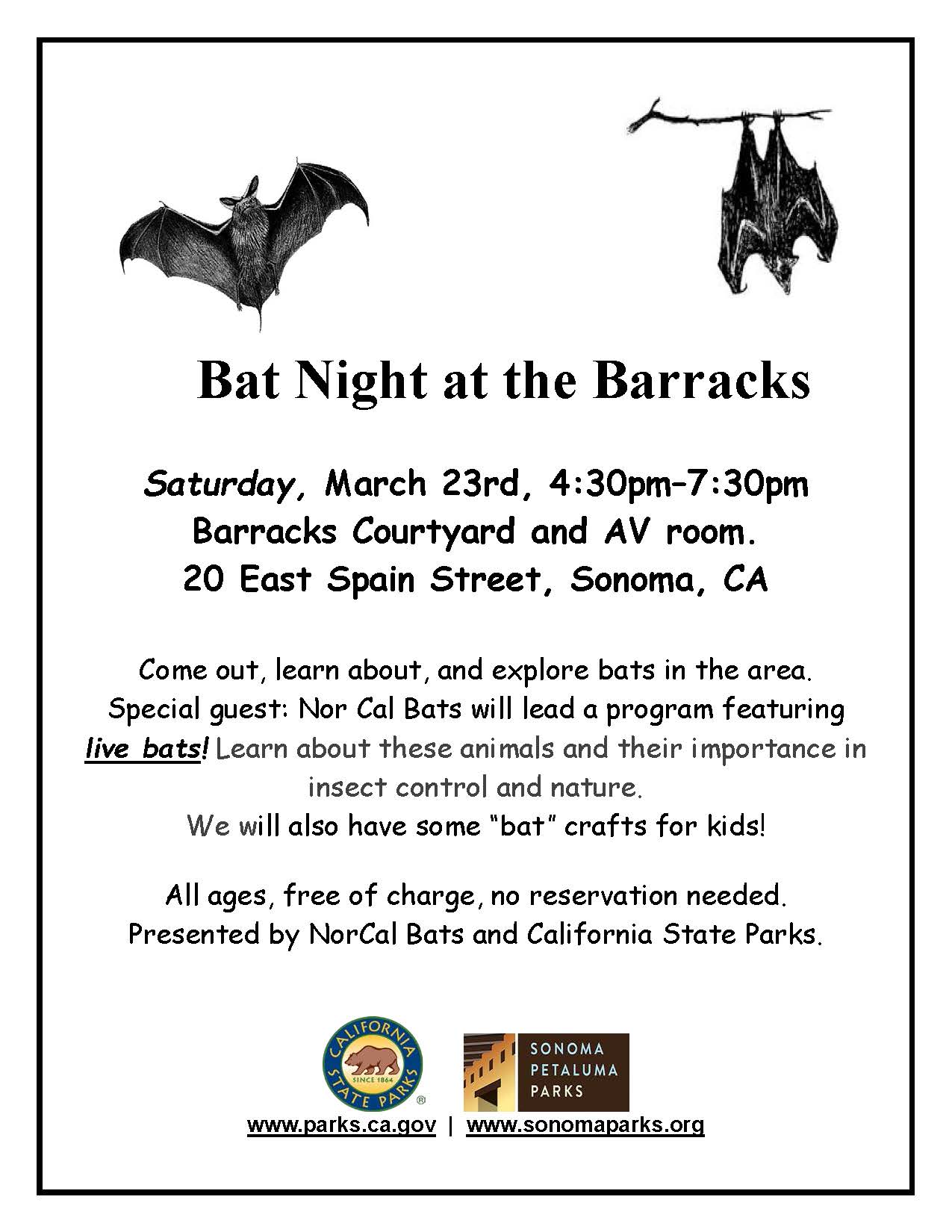 Sonoma Parks » Bat Night at the Barracks